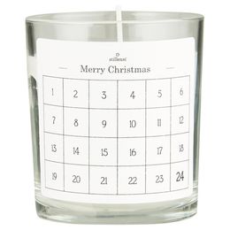 IB Laursen Kerze im Glas mit 1-24 Etikett H&ouml;he 8.3, &Oslash; 7.3 cm skandinavische Deko Online Shop
