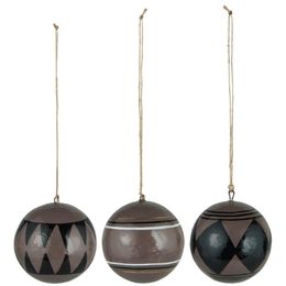 IB Laursen Weihnachtskugel 3er-Set aus Pappmach&eacute; &Oslash; 7 cm, Milky Brown skandinavische Deko Online Shop