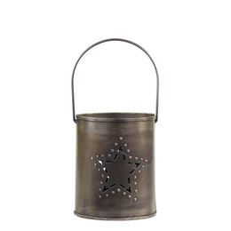 Chic Antique Windlicht mit Henkel und Sternendekor H11/D9,5 cm antique messing skandinavische Deko Online Shop