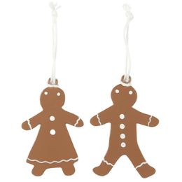 IB Laursen Lebkuchenp&auml;rchen Aufh&auml;nger aus Metall 2er Set 4.5 x 6.8 cm skandinavische Deko Online Shop