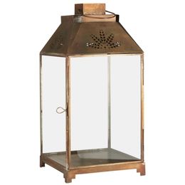IB Laursen Laterne mit Blattmuster oben 17.5 x 17.5 x 36 cm skandinavische Deko Online Shop