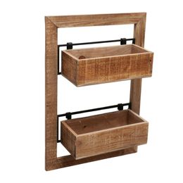 Boltze Holz Pflanzkisten f&uuml;r die Wand &Uuml;bertopf Aneta 38 x 15 x 55 cm, Braun skandinavische Deko Online Shop