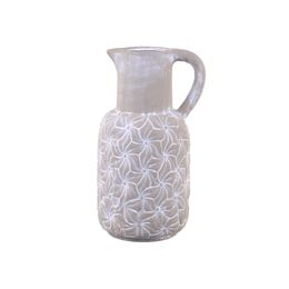 Chic Antique Colmar Kanne mit Blumenmotiv L16,5 x B14,5 x H30 cm, franz. grau skandinavische Deko Online Shop