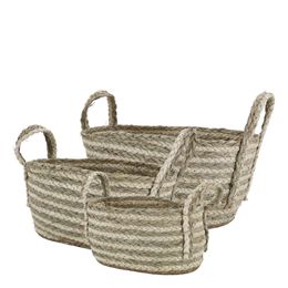 Chic Antique Seegras K&ouml;rbe im 3er Set H24/L48/B33 cm skandinavische Deko Online Shop