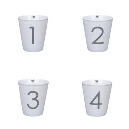 Krasilnikoff Happy Mug Advents 4er Set &Oslash; 8,7 x H 10 cm, 4er Set, wei&szlig; skandinavische Deko Online Shop