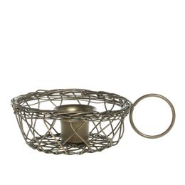 Chic Antique Kammerleuchter in Korbdesign H&ouml;he 5, &Oslash; 10 cm skandinavische Deko Online Shop