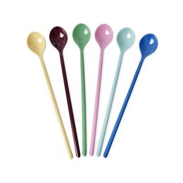 Rice Melamin Lattel&ouml;ffel Show Your True Colors Einfarbig 6er-Set diverse Farben skandinavische Deko Online Shop
