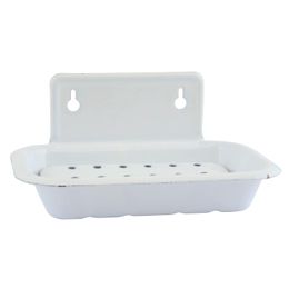 IB Laursen Seifenschale Wand Emaille 15,5 x 9,5 x 7,5 cm, Weiss skandinavische Deko Online Shop