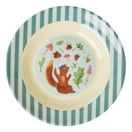 Rice Tiefer Kinderteller Happy Forest 250 ml &Oslash; 20 cm, H:3 cm, blau skandinavische Deko Online Shop