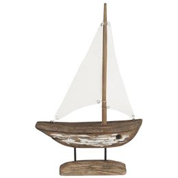 IB Laursen Schiff Nautico wei&szlig;, 25,3 x 6,8 x 40,5 cm skandinavische Deko Online Shop