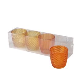 Boltze Windlicht Marilu 4er Set &Oslash; 7,5 cm, H&ouml;he 7,5 cm, orange skandinavische Deko Online Shop