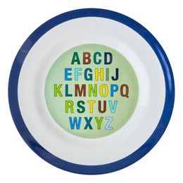 Rice Melamin Speiseteller Aphabet Dark Blue Print &Oslash; 25 cm skandinavische Deko Online Shop
