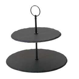 Boltze Etagere aus Schiefer Stonka 24 cm, Schwarz skandinavische Deko Online Shop
