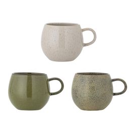 Bloomingville 3er-Set Becher Addison Gr&uuml;n &Oslash; 10,5xH10 cm, 3er-Set skandinavische Deko Online Shop