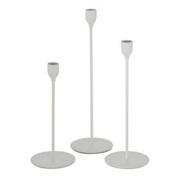 Boltze Kerzenhalter Malte Eisen 3er 23-33 cm, wei&szlig; skandinavische Deko Online Shop