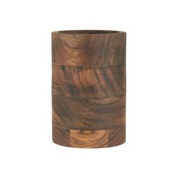 IB Laursen Krug aus ge&ouml;ltem Akazienholz zylindrisch H15 x &Oslash;10 cm, braun skandinavische Deko Online Shop