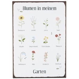 IB Laursen Metallschild Blumen in meinem Garten 14x20 cm skandinavische Deko Online Shop
