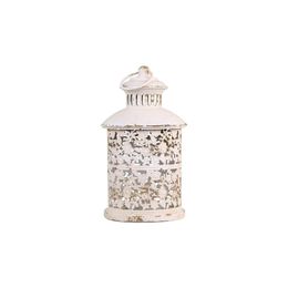 Chic Antique Runde Laterne mit Blumenmuster H28/D15,5 cm, antique creme skandinavische Deko Online Shop