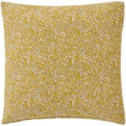 IB Laursen Boxkissenbezug Rita mit gelben, gr&uuml;nen und rosa Blumen 45 x 45 cm skandinavische Deko Online Shop