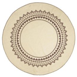 IB Laursen Weihnachtsbaumteppich mit Randstickerei &Oslash; 120 cm, Braun skandinavische Deko Online Shop