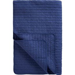 IB Laursen Baumwoll-Quilt mit Kreuzstichen 180 x 130 cm, indigo skandinavische Deko Online Shop