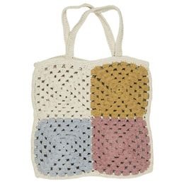 IB Laursen Geh&auml;kelte Tasche mit Karomuster multifarben skandinavische Deko Online Shop