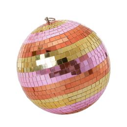 Rice Diskokugel mit Streifen &Oslash;29cm, pink skandinavische Deko Online Shop