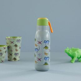 Rice Rostfreie Stahl Flasche New Dino Print 500 ml, L:7 cm, B:7 cm, H:25 cm skandinavische Deko Online Shop