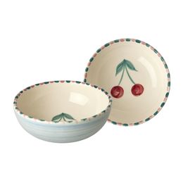 Rice Keramik Schale mit Handgemalten Kirschen 350 ml &Oslash; 13 cm, H:5 cm skandinavische Deko Online Shop