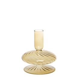 Chic Antique Kerzenst&auml;nder in Bernsteinfarben H&ouml;he 11,5, &empty; 9 cm skandinavische Deko Online Shop