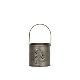Chic Antique Hurricane Windlicht mit Dekor H8,5/D8 cm, Tannenbaum skandinavische Deko Online Shop
