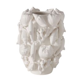 Boltze Vase Shell 23,5 cm, &Oslash; 17,5 cm Wei&szlig; skandinavische Deko Online Shop