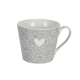 Krasilnikoff Happy Cup, Terrazzo Heart &Oslash; 10, H&ouml;he 9 cm, grau skandinavische Deko Online Shop