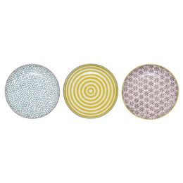 Bloomingville Patrizia Dessertteller, 3er, Steingut &Oslash; 16 cm, 3 verschiedene Farben skandinavische Deko Online Shop