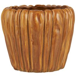 IB Laursen Blumentopf mit Rillen Keramik H&ouml;he 8, &Oslash; 9.5 cm, Braun skandinavische Deko Online Shop