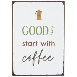 IB Laursen Metallschild Good days start with Coffee 14x20 cm skandinavische Deko Online Shop