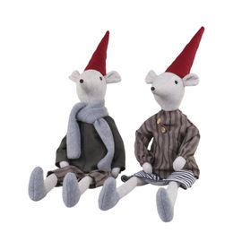 Chic Antique Asger & Agnes Weihnachtsm&auml;use sitzend H60cm skandinavische Deko Online Shop