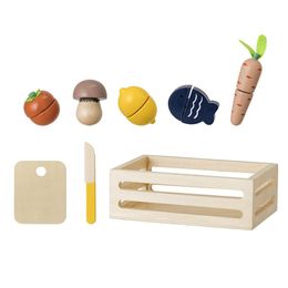 Bloomingville Kinder Spielset Guila Gem&uuml;se aus Holz 18 x 12 x 6 cm skandinavische Deko Online Shop