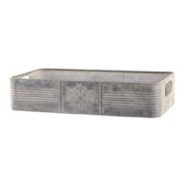 Chic Antique Dekotablett mit Verzierungen und Henkel 45 x 27 x 9,5 cm, antique zink skandinavische Deko Online Shop