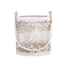 Chic Antique Kerzenhalter Hurricane Fil de Fer H13/D12 cm, antik creme skandinavische Deko Online Shop