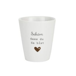 Krasilnikoff Happy Mug Becher Sch&ouml;n, dass du da bist &Oslash; 8.8, H&ouml;he 10 cm skandinavische Deko Online Shop