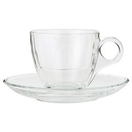IB Laursen Tasse mit Untertasse Glas H&ouml;he 7.5, &Oslash; 14.5 cm skandinavische Deko Online Shop