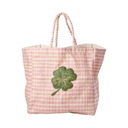 Rice Raffia Shopping Tasche Karriert Kleeblatt skandinavische Deko Online Shop