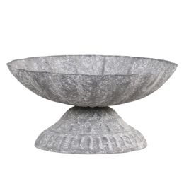 Chic Antique Schale, Aufsatz auf Fu&szlig; H7/&Oslash;13 cm, antik zink skandinavische Deko Online Shop
