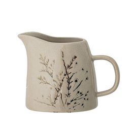 Bloomingville Milchk&auml;nnchen Bea aus Steingut 250 ml, &Oslash; 8 cm, H&ouml;he 9 cm, natur skandinavische Deko Online Shop
