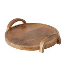 Boltze Dekotablett aus Mangoholz Julina &Oslash; 35 cm, H&ouml;he 8,8 cm skandinavische Deko Online Shop