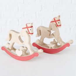 Boltze Schaukelpferd Kigia 2er Set 20 x 5 x 19 cm, natur skandinavische Deko Online Shop