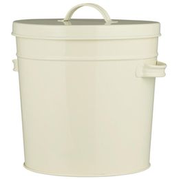 IB Laursen Metall Eimer mit Deckel 25 x 22 x 24 cm, creme skandinavische Deko Online Shop