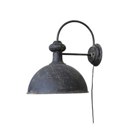 Chic Antique Rustikale Wandlampe antik schwarz H42/L34/&Oslash;44 cm skandinavische Deko Online Shop