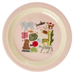 Rice Melamine Kinderteller Wildlife Print &Oslash; 22 cm, Pink skandinavische Deko Online Shop